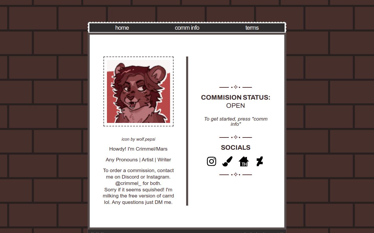Mars' Commission Infocard